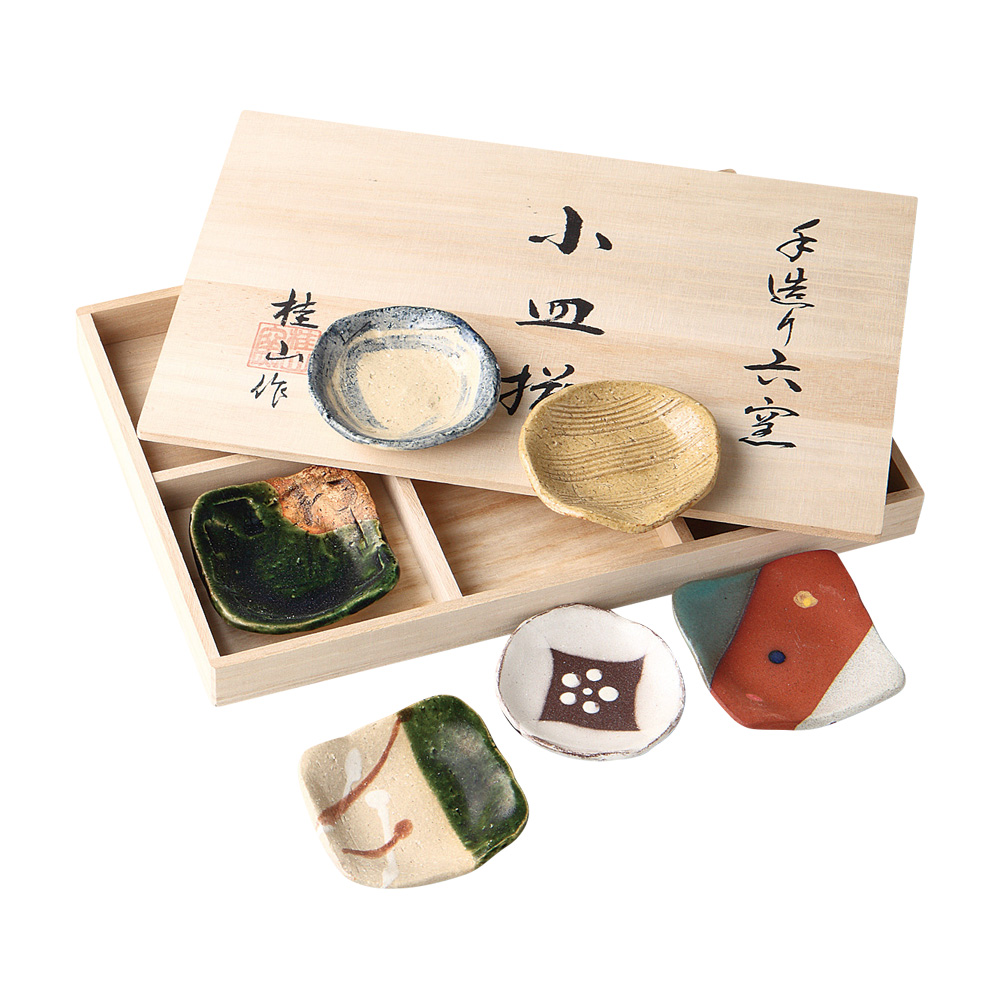 4008-6-43 桂山作手造り六窯小皿揃 ｜みやび街道｜MIYABI KAIDOU