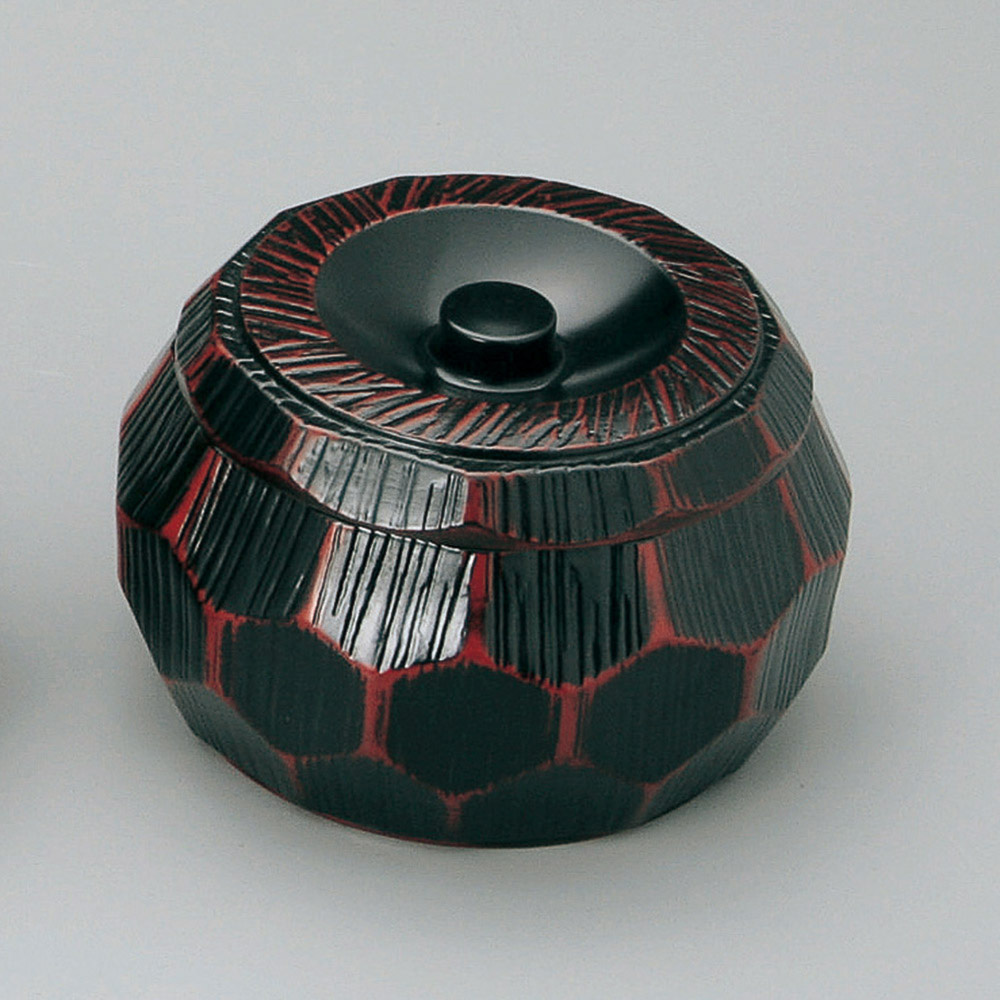 890-16-27H 曙（内黒）はつり亀甲丼 漆器