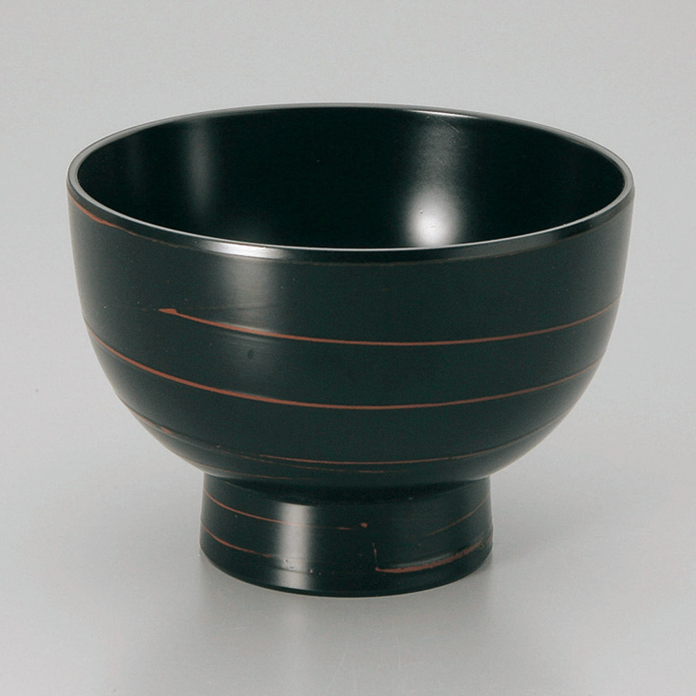 891-20-27H うず曙内黒4．3寸 河和田椀 漆器